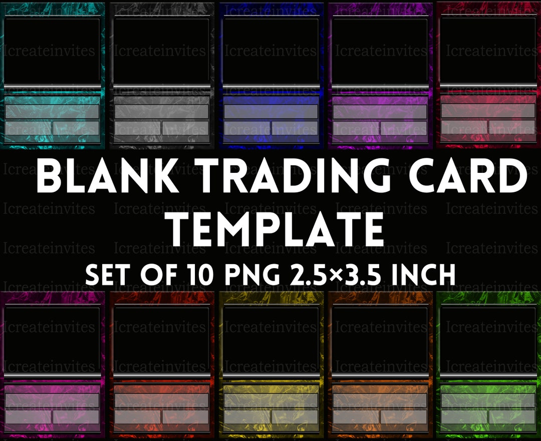 Blank Trading Card Template Transparent Background Png File Set of 10 ...