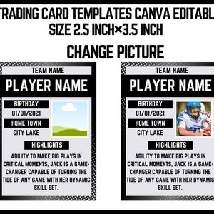 Canva Editable Trading Card Template, Personalized DIY Sport Card ...