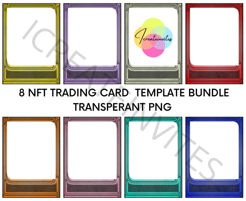 Blank Trading Card Template Png Set of 8 - Etsy