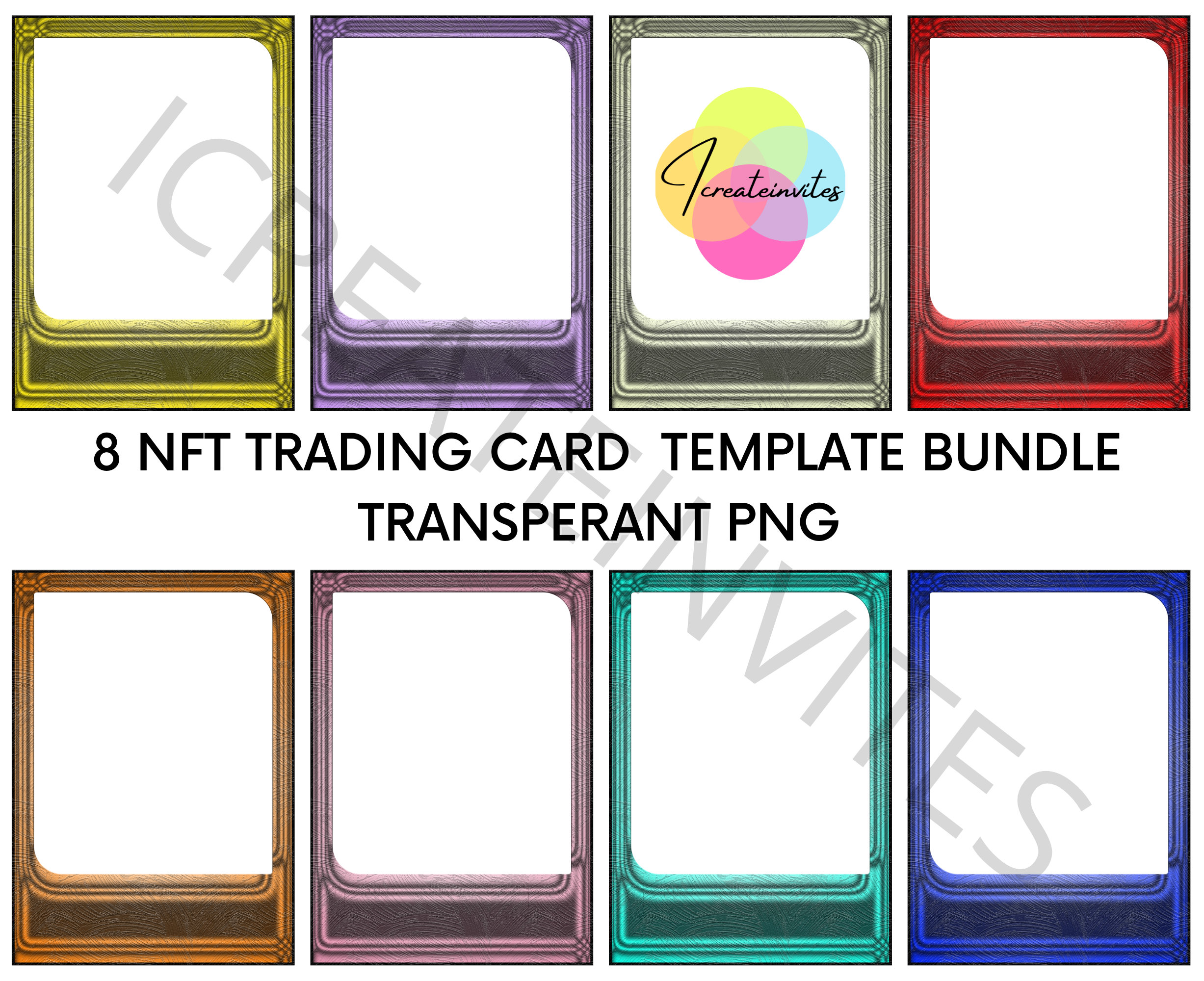 Blank Trading Card Template Png Set of 8 - Etsy