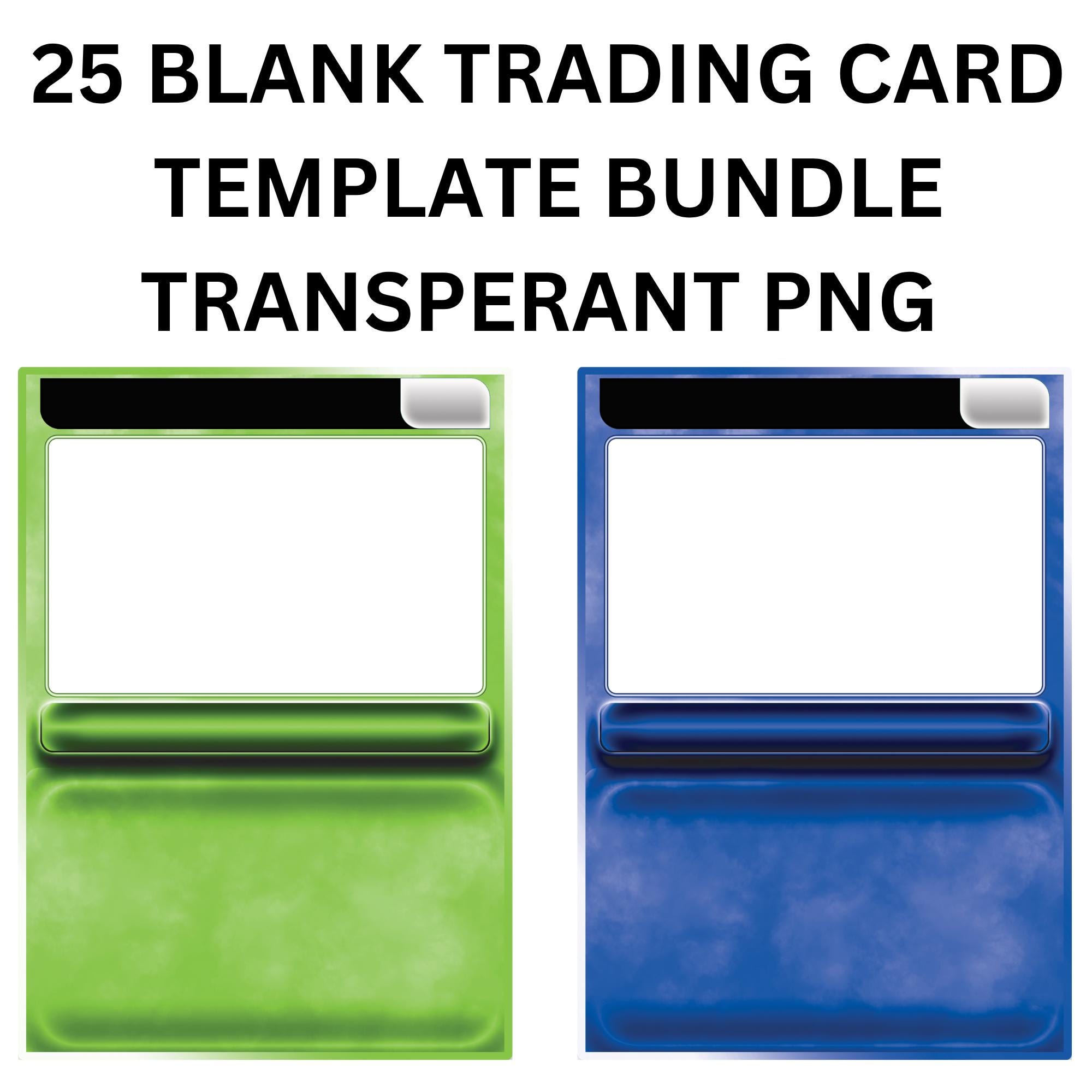 Blank Trading Card Template Transparent Background Png File Set of 25 ...