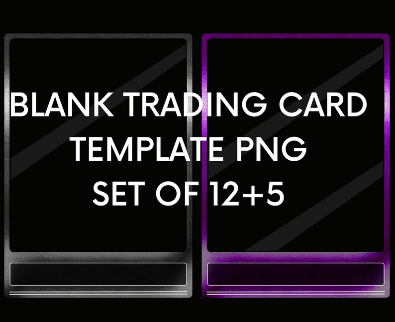 Blank Trading Card Template Png Transparent Background Set of 12+5 Set ...