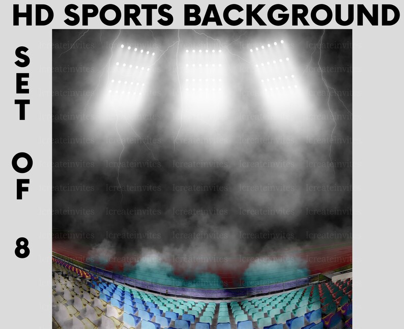 Sports Stadium With Lighting Photo Background Smokey Sport Backdrops ...