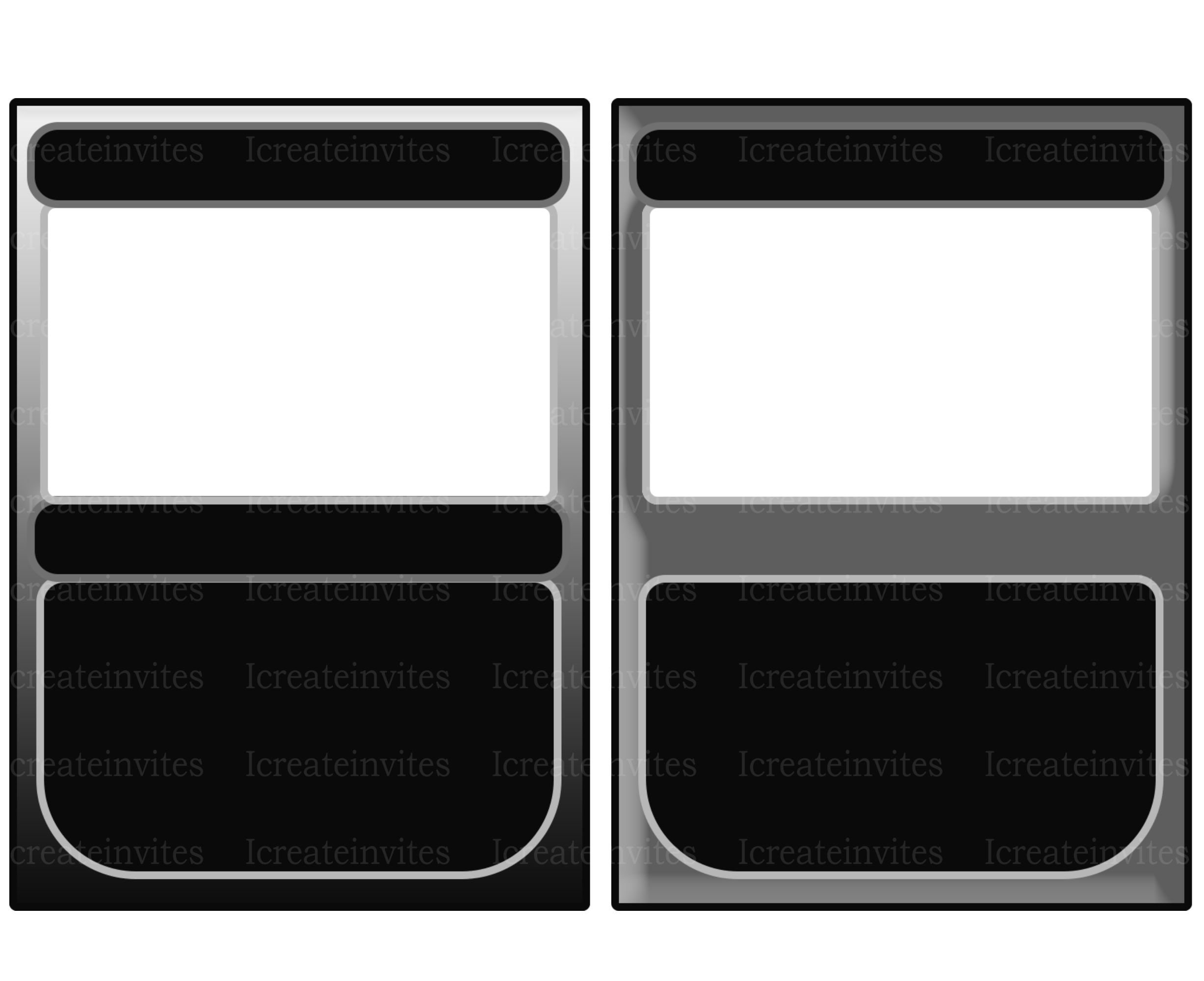 Blank Trading Card Template in Gray Color Transparent Background Png ...