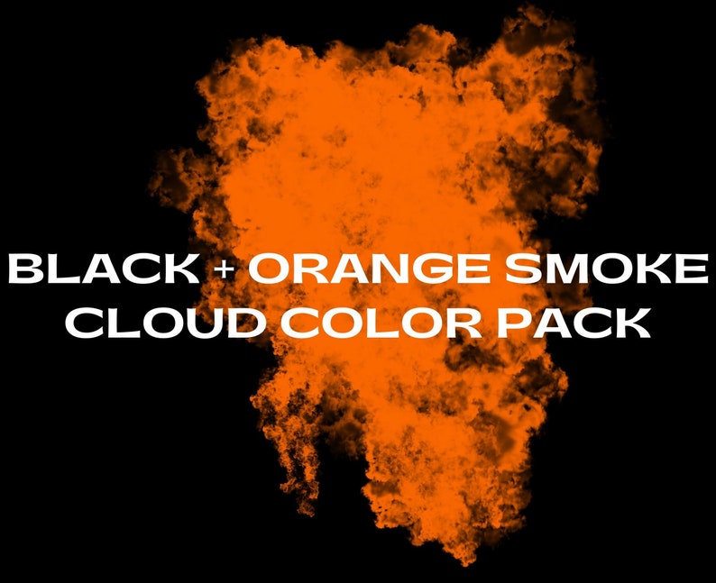 Black and Orange Smoke Overlay Bundle Transparent Background Png File ...