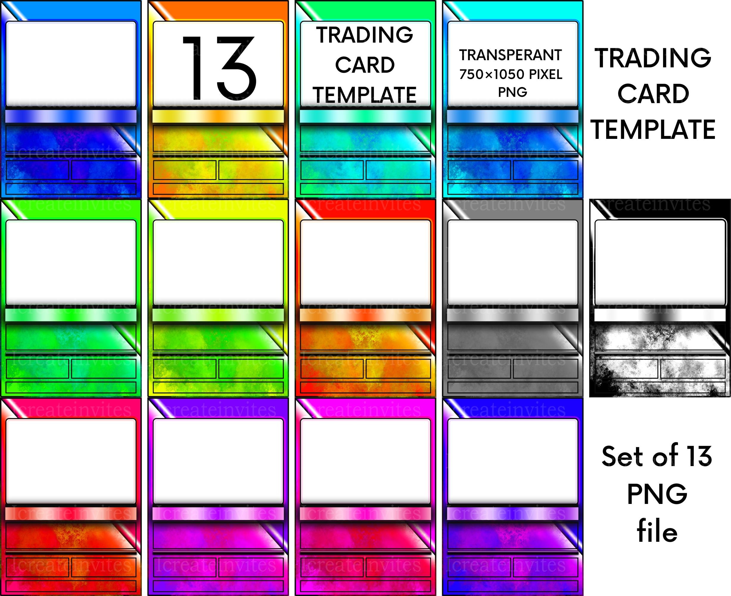 Editable Trading Card Template Transparent Background Png File Set of ...
