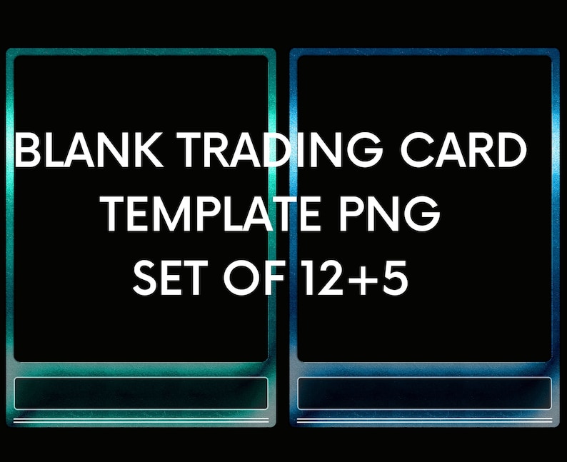 Blank Trading Card Template Png Transparent Background Set of 12+5 Set ...