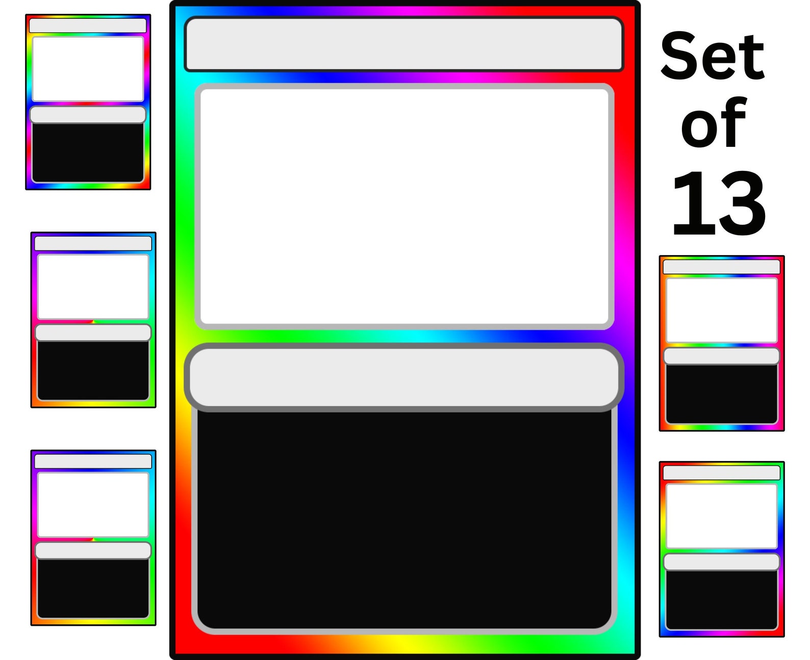 Blank Trading Card Template Rainbow Digital Cards for Events ...