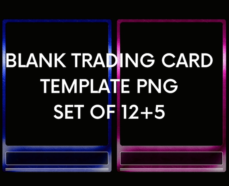 Blank Trading Card Template Png Transparent Background Set of 12+5 Set ...