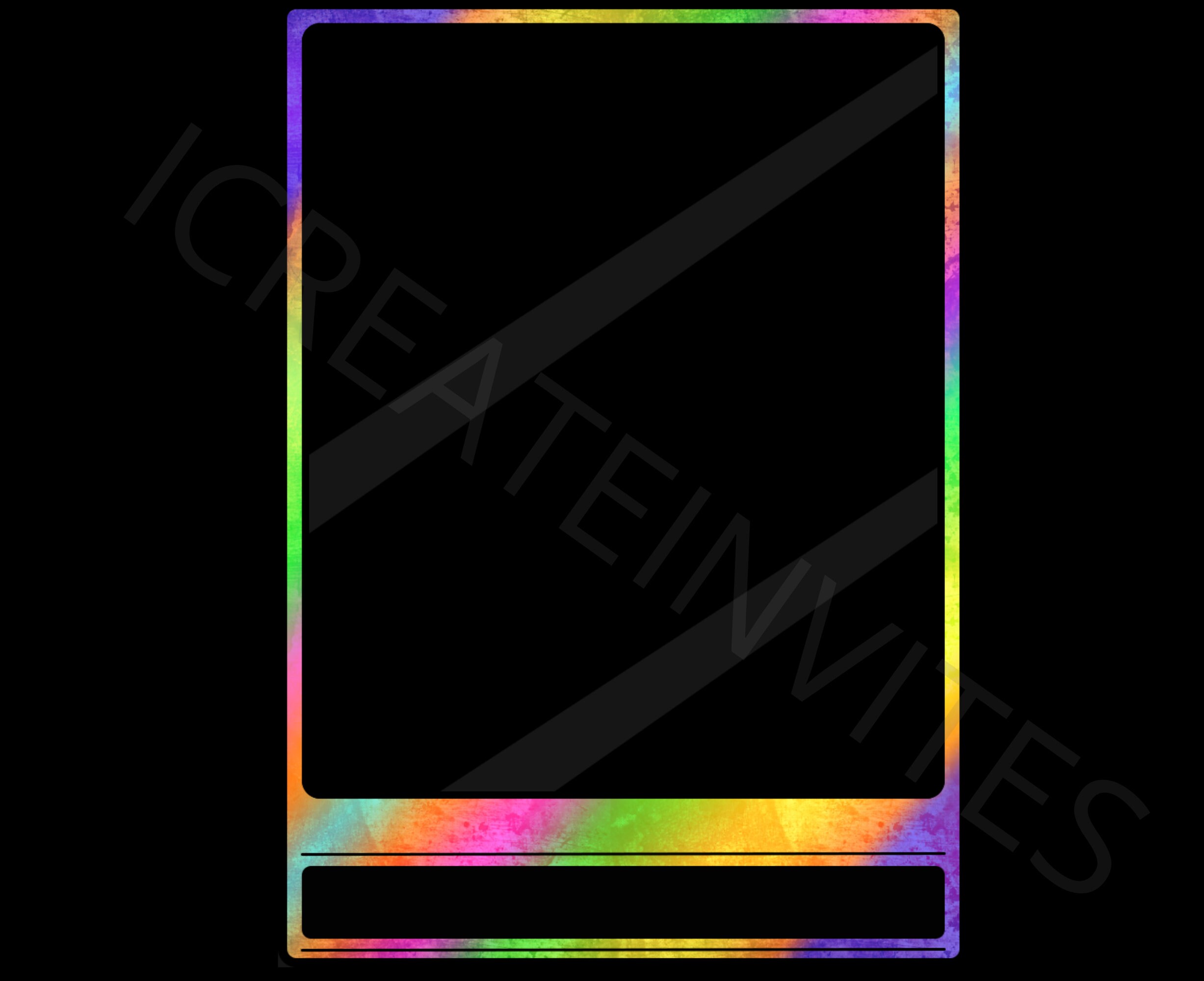 Blank Trading Card Template Rainbow Color Transparent Background Png ...