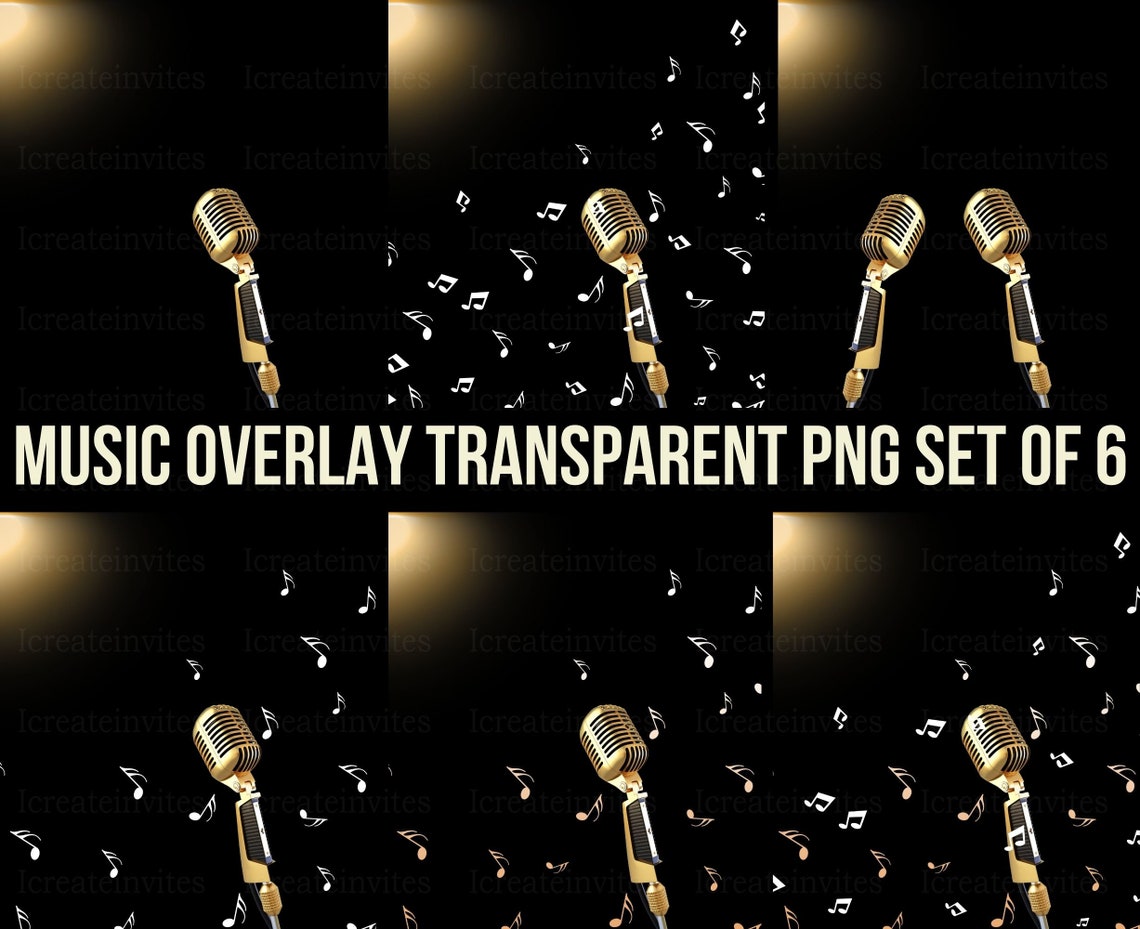 Music Overlay Png Singing Concert Transparent Overlays Png Set - Etsy