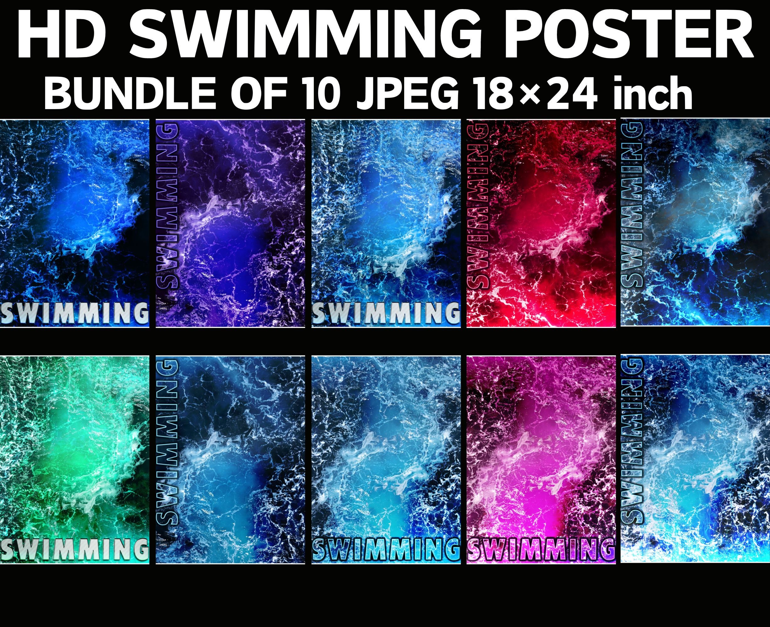 Swimming Poster Background, Athlete Sports Backdrop (digital Download ...