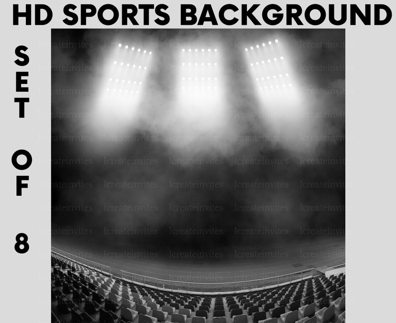 Sports Stadium Background With Smoke and Lights Effect Instant Download ...