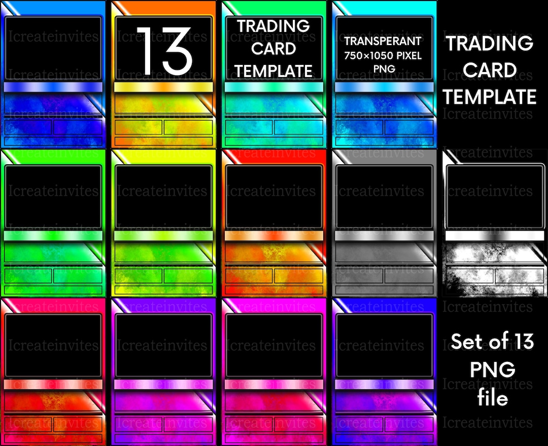 Editable Trading Card Template Transparent Background Png File Set of ...