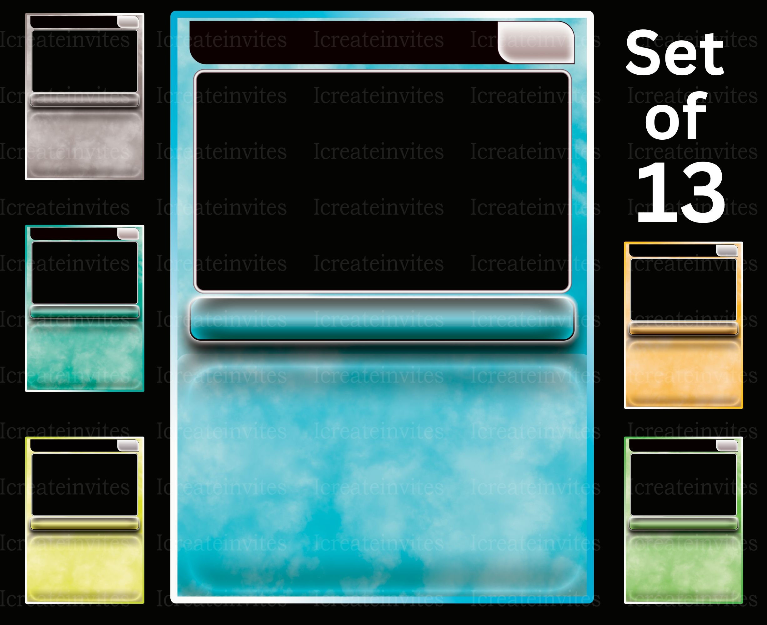 Blank Trading Card Template Transparent Background Png File Set of 13 ...