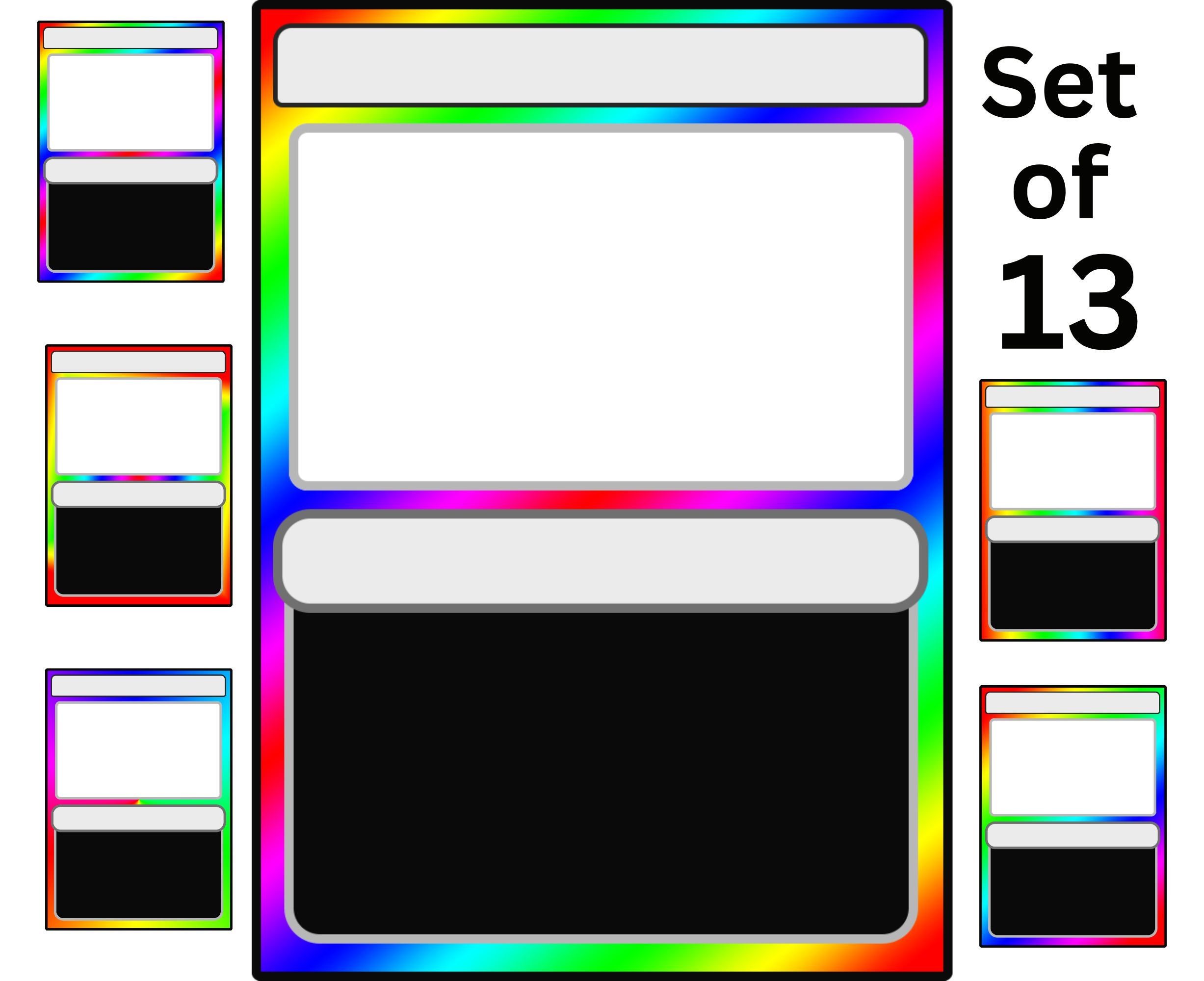Blank Trading Card Template Rainbow Digital Cards for Events ...