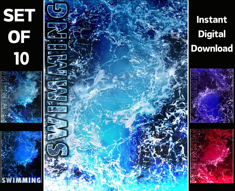 Swimming Poster Background, Athlete Sports Backdrop (digital Download ...