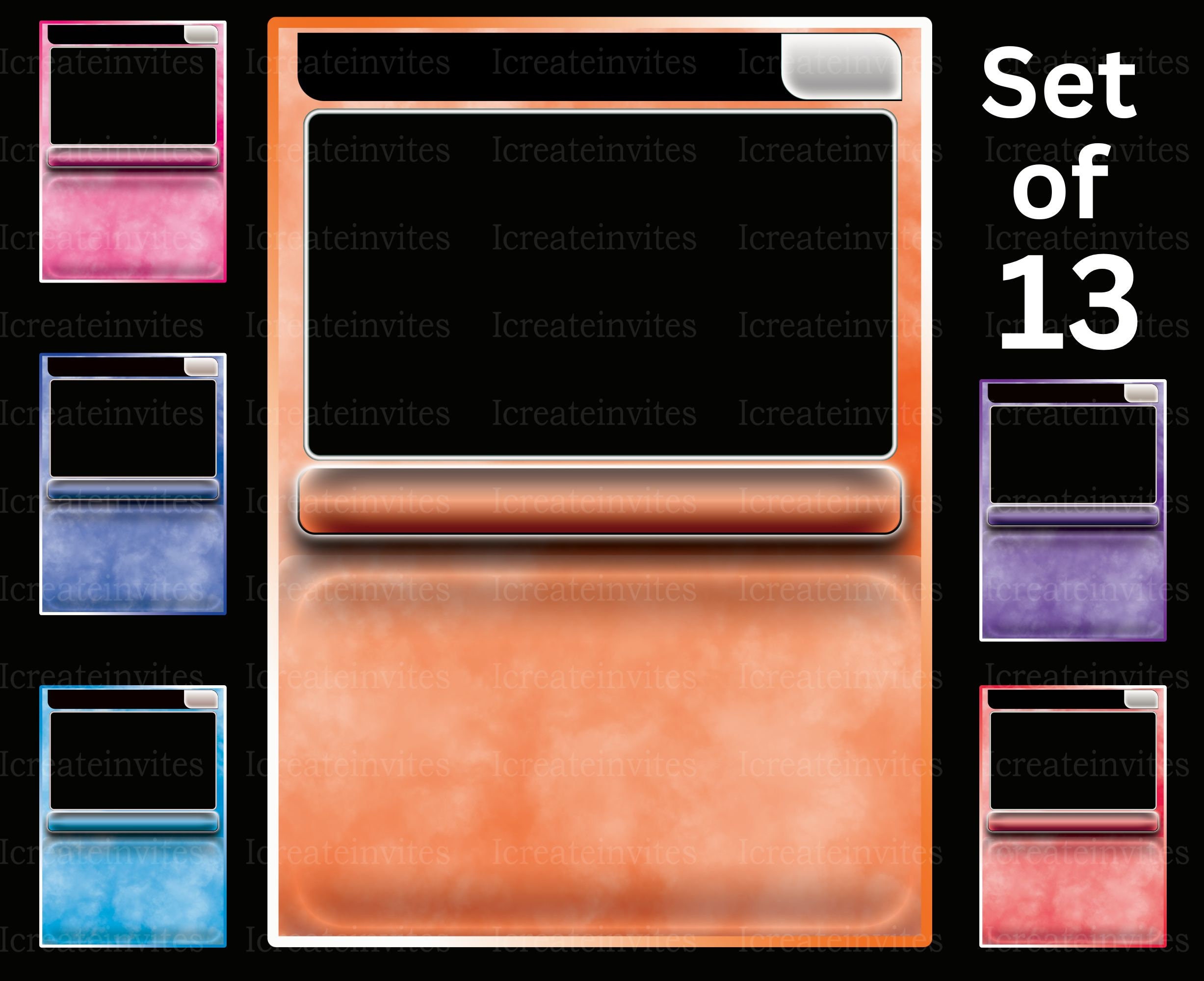 Blank Trading Card Template Transparent Background Png File Set of 13 ...