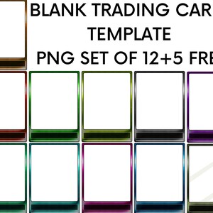 Blank Trading Card Template Png Transparent Background Set of 12+5 Set ...