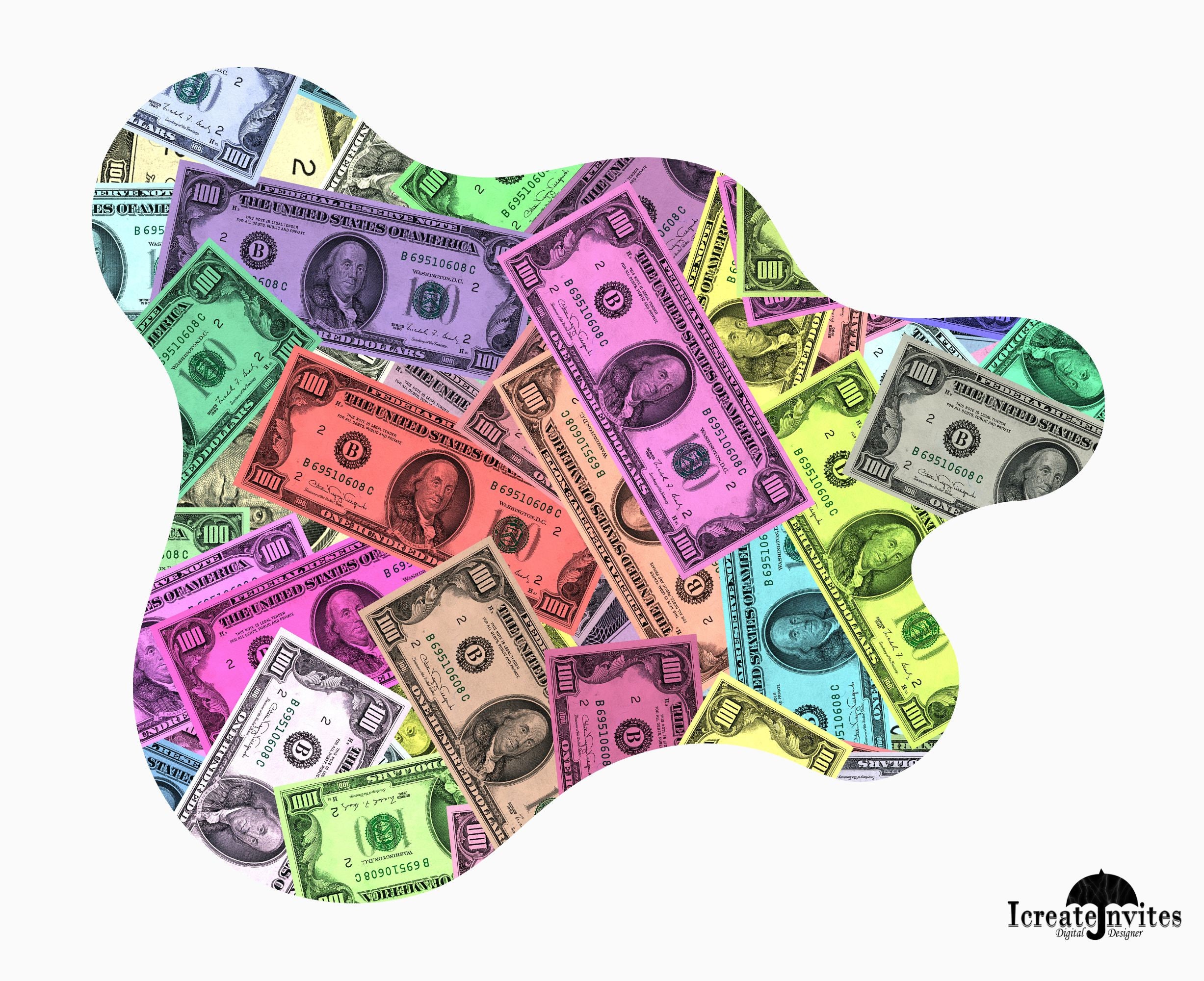 Multicolor Dollar Bill Money Digital Paper Jpeg - Etsy