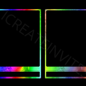 Blank Trading Card Template Rainbow Color Transparent Background Png ...