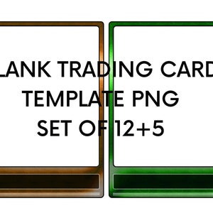Blank Trading Card Template Png Transparent Background Set of 12+5 Set ...