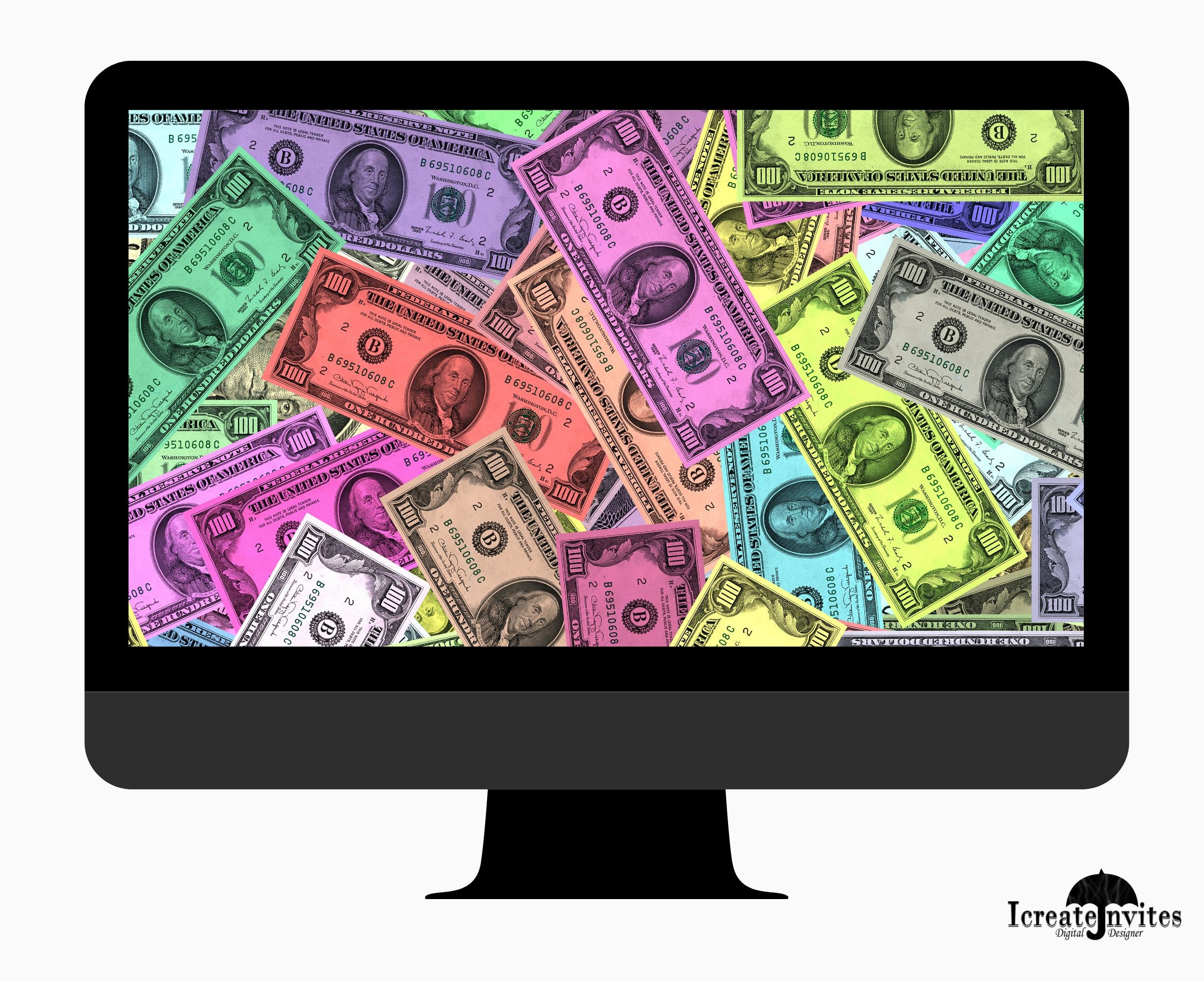 Multicolor Dollar Bill Money Digital Paper Jpeg - Etsy