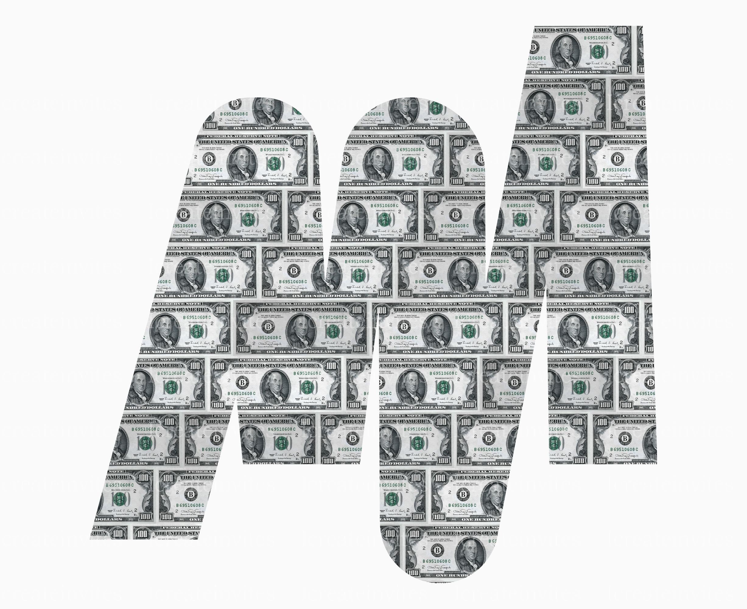 Seamless Dollar Bill Background for Sublimation in Brick Style Set of 4 ...