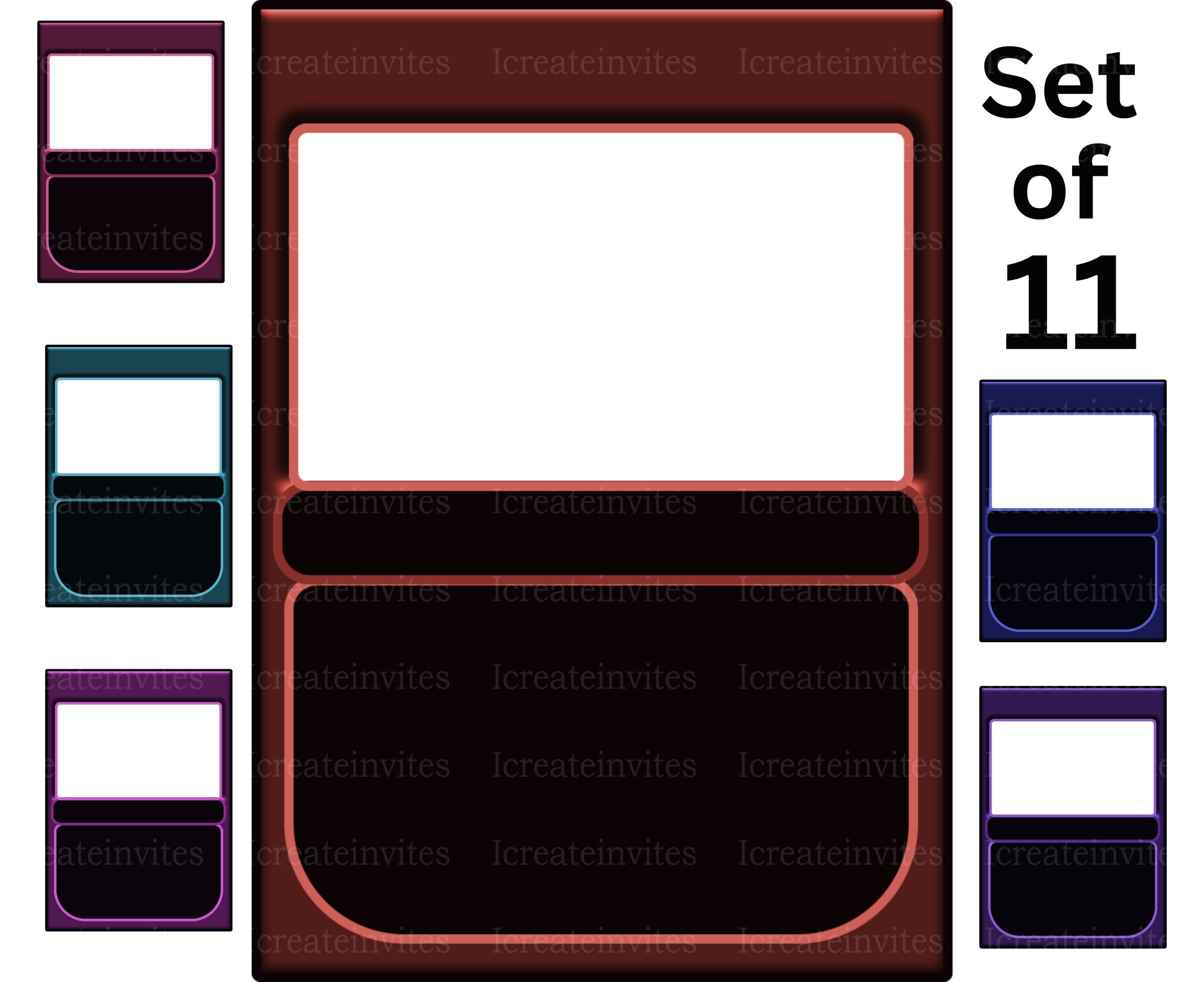 Blank Trading Card Template Transparent Background Png File Set of 11 ...