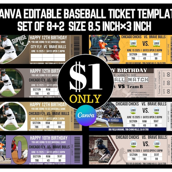 Baseball Ticket - Etsy