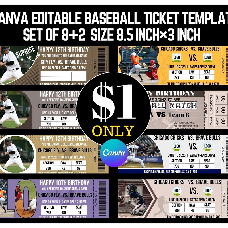 Baseball Ticket - Etsy