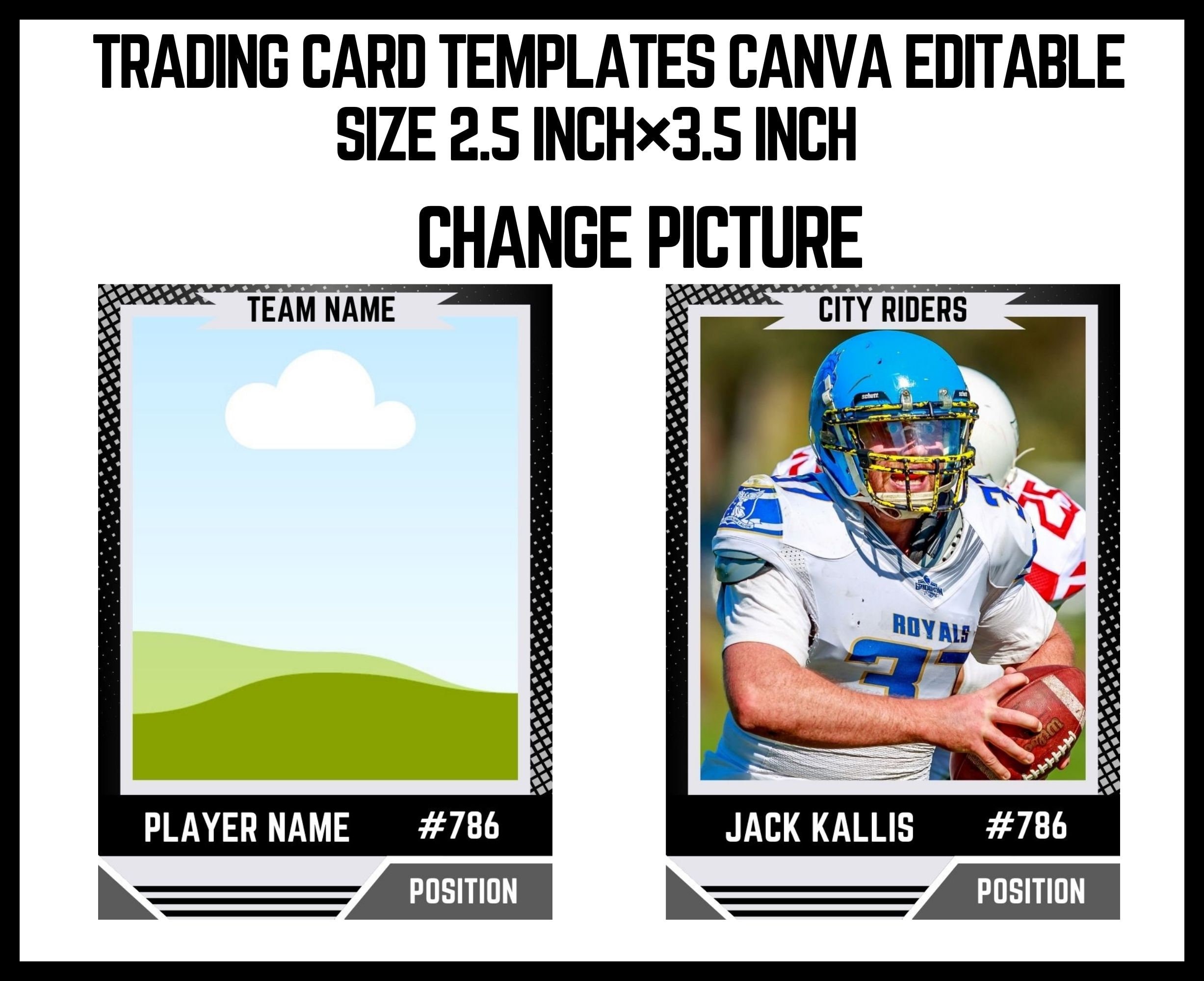 Canva Editable Trading Card Template, Personalized DIY Sport Card ...