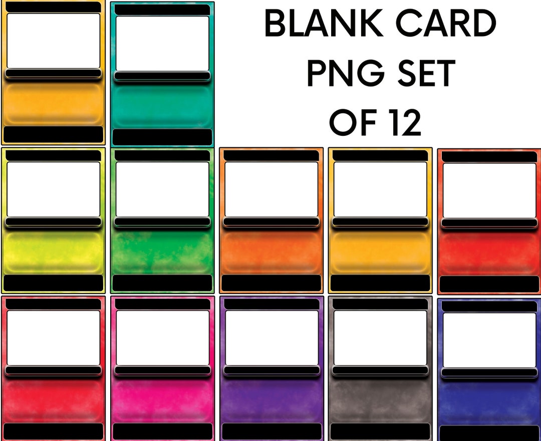Blank Trading Card Template Png File Set of 13 - Etsy
