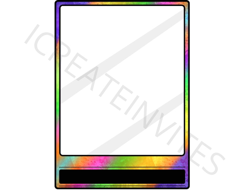 Blank Trading Card Template Rainbow Color Transparent Background Png ...