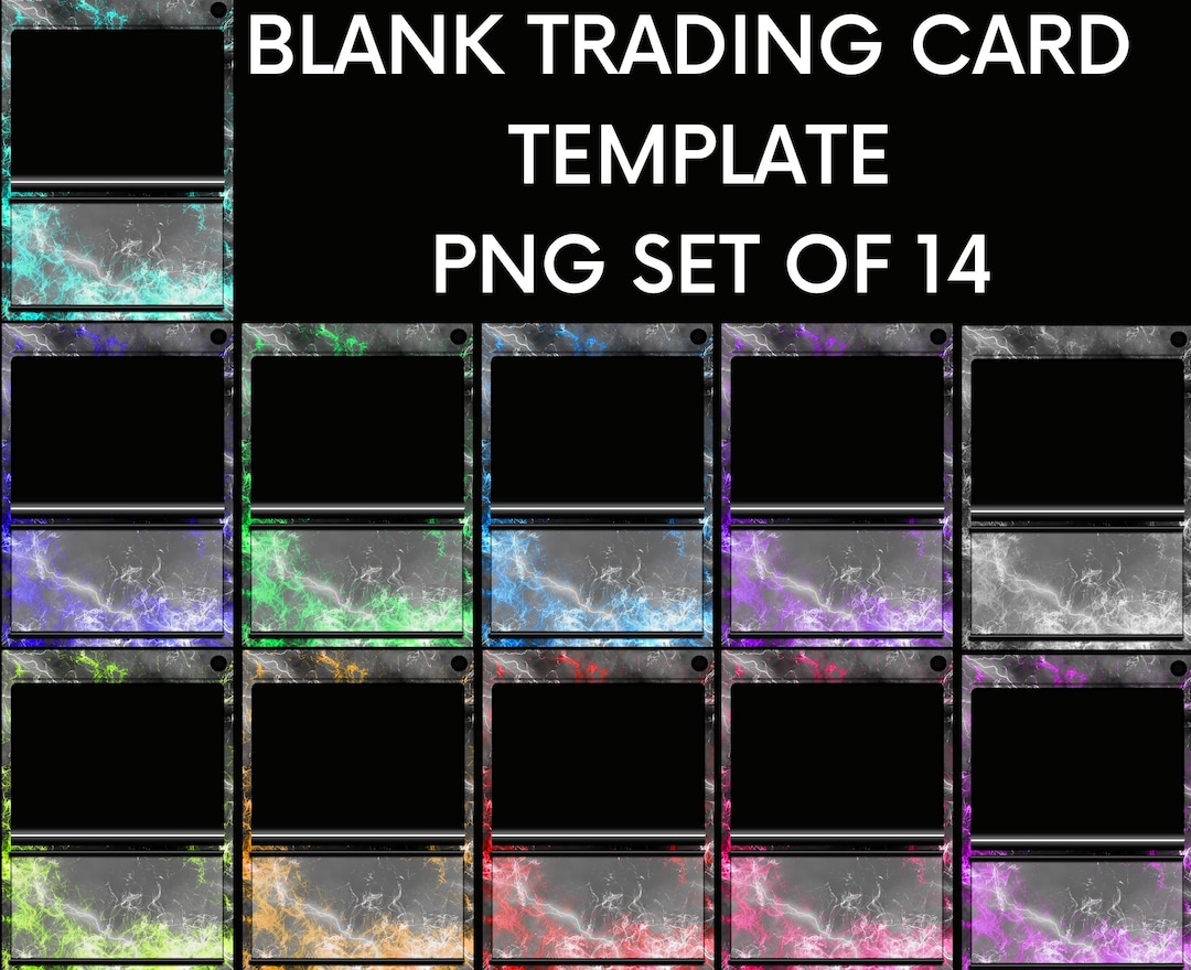 Blank Trading Card Template Transparent Background Png File Set of 13 ...