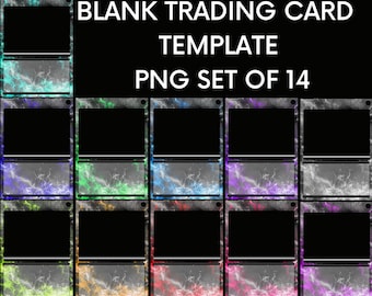 Blank Trading Card Template Rainbow Digital Cards for Events ...