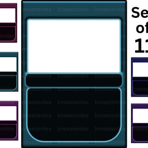 Blank Trading Card Template Transparent Background Png File Set of 11 ...
