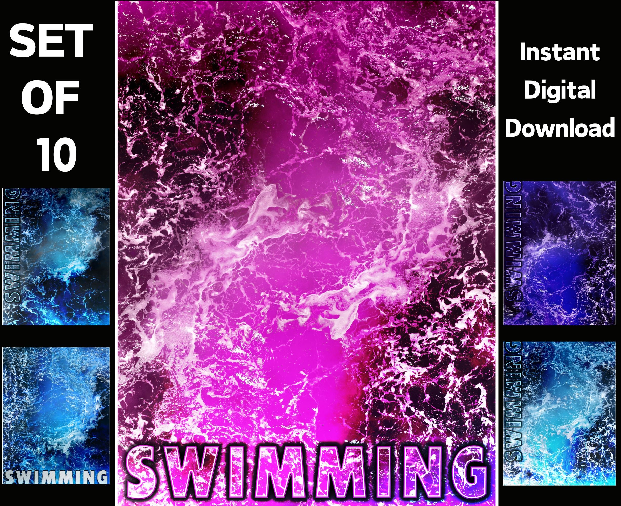 Swimming Poster Background, Athlete Sports Backdrop (digital Download ...