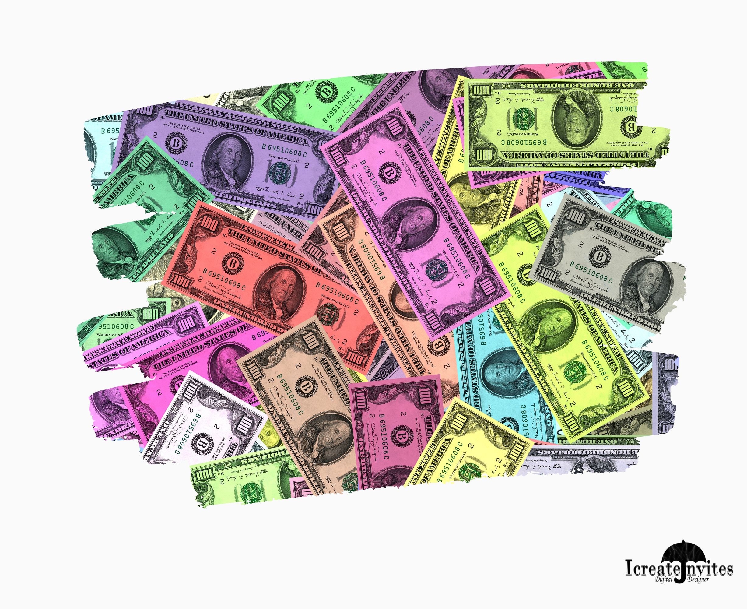 Multicolor Dollar Bill Money Digital Paper Jpeg - Etsy