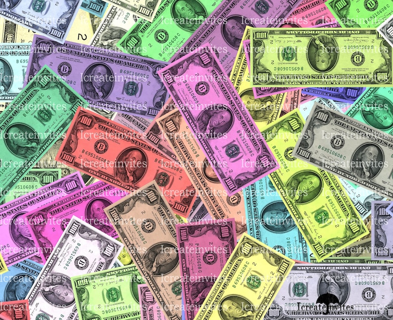 Multicolor Dollar Bill Money Digital Paper Jpeg - Etsy
