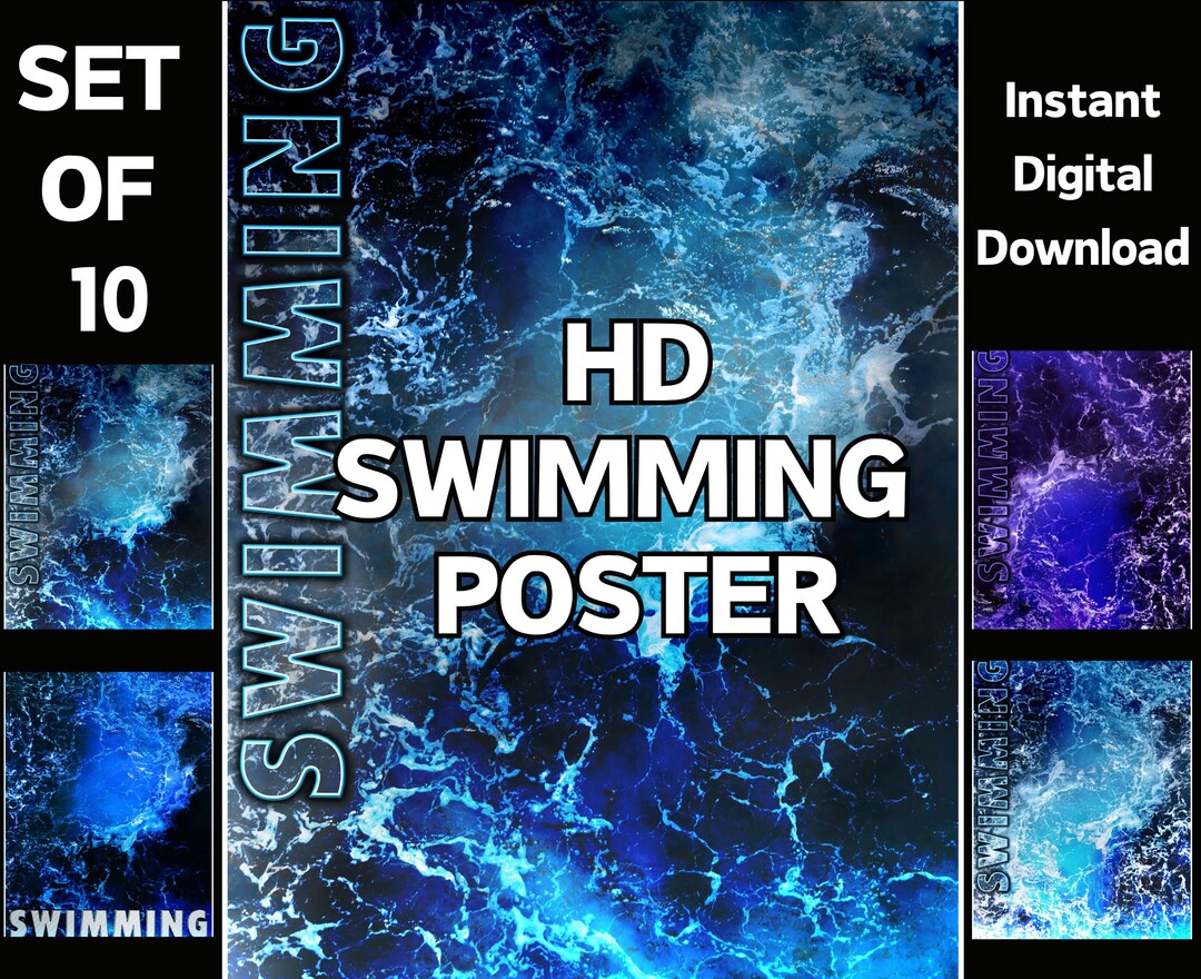 Swimming Poster Background, Athlete Sports Backdrop (digital Download ...