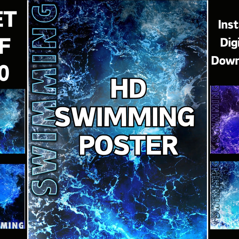 Swimming Poster - Etsy