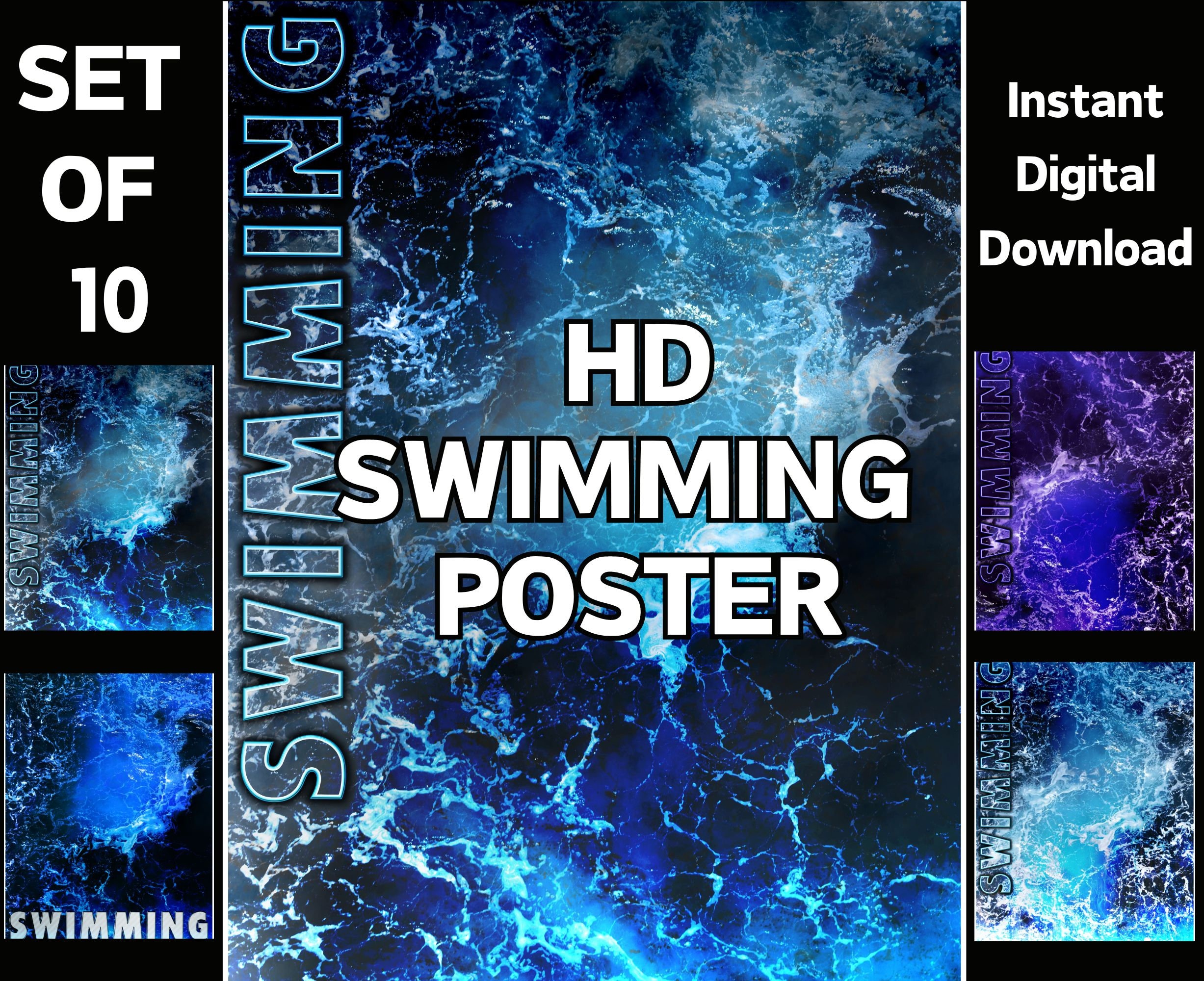 Swimming Poster Background, Athlete Sports Backdrop (digital Download ...