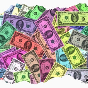 Multicolor Dollar Bill Money Digital Paper Jpeg - Etsy