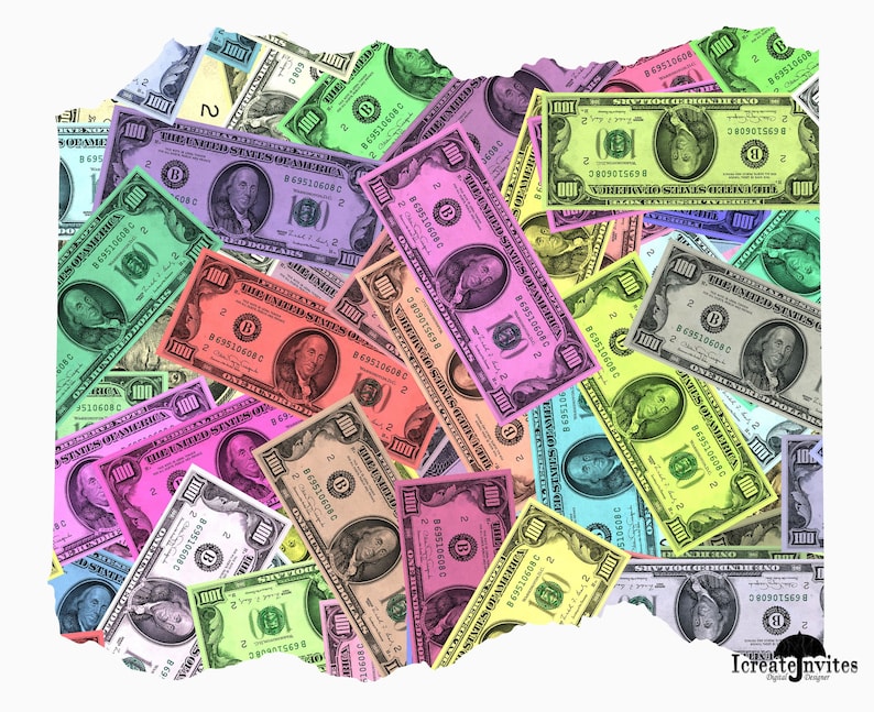 Multicolor Dollar Bill Money Digital Paper Jpeg - Etsy