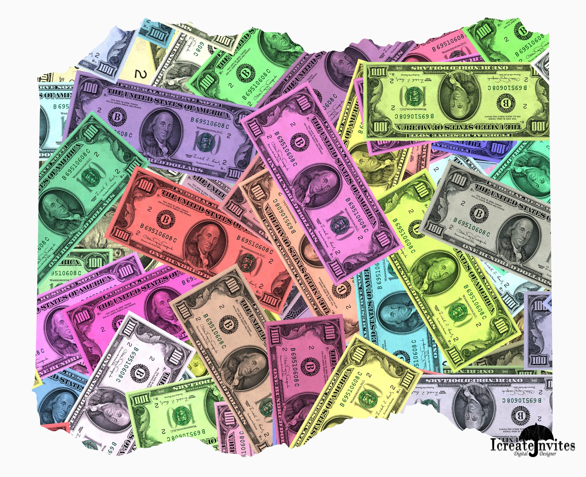 Multicolor Dollar Bill Money Digital Paper Jpeg - Etsy
