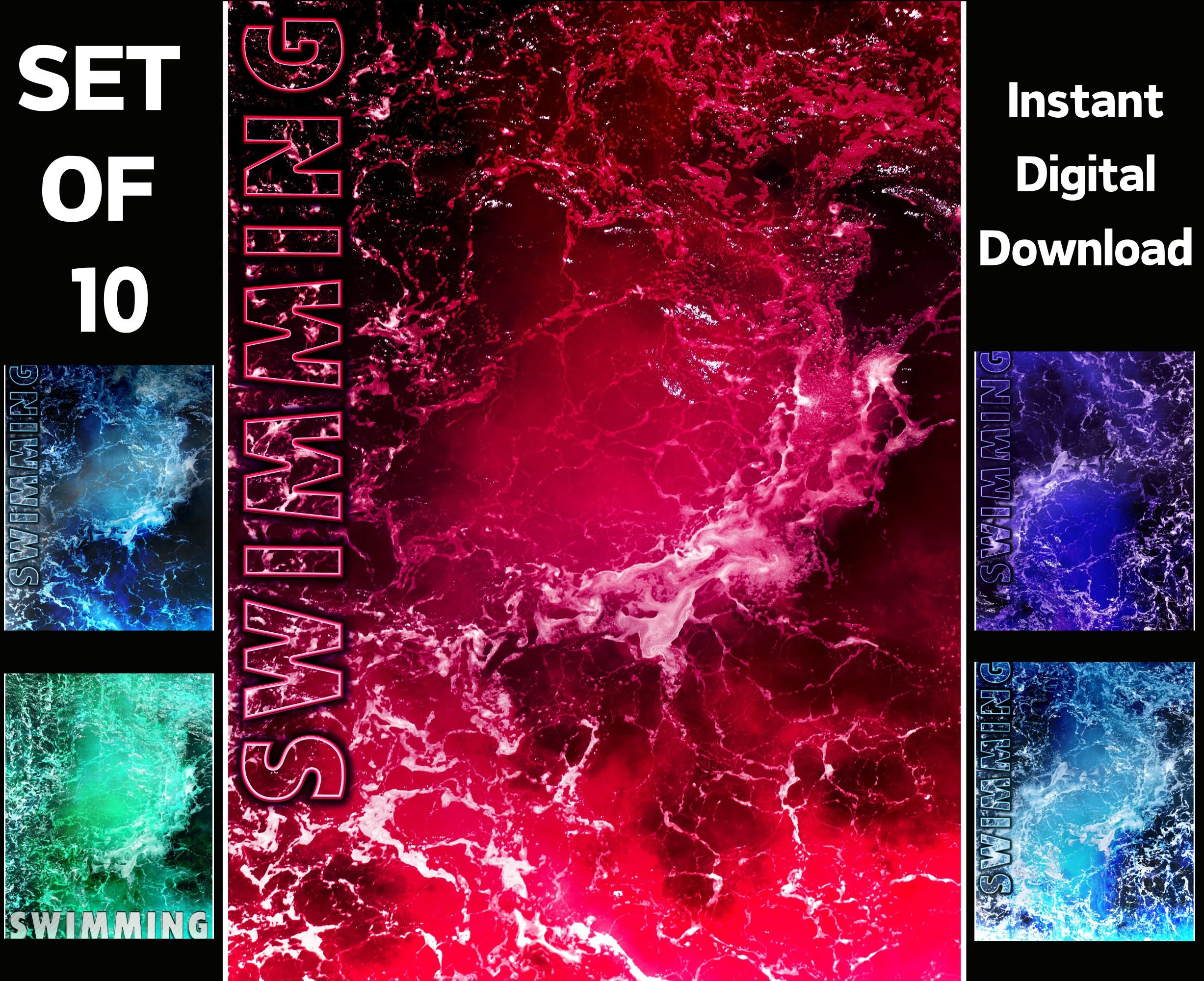 Swimming Poster Background, Athlete Sports Backdrop (digital Download ...