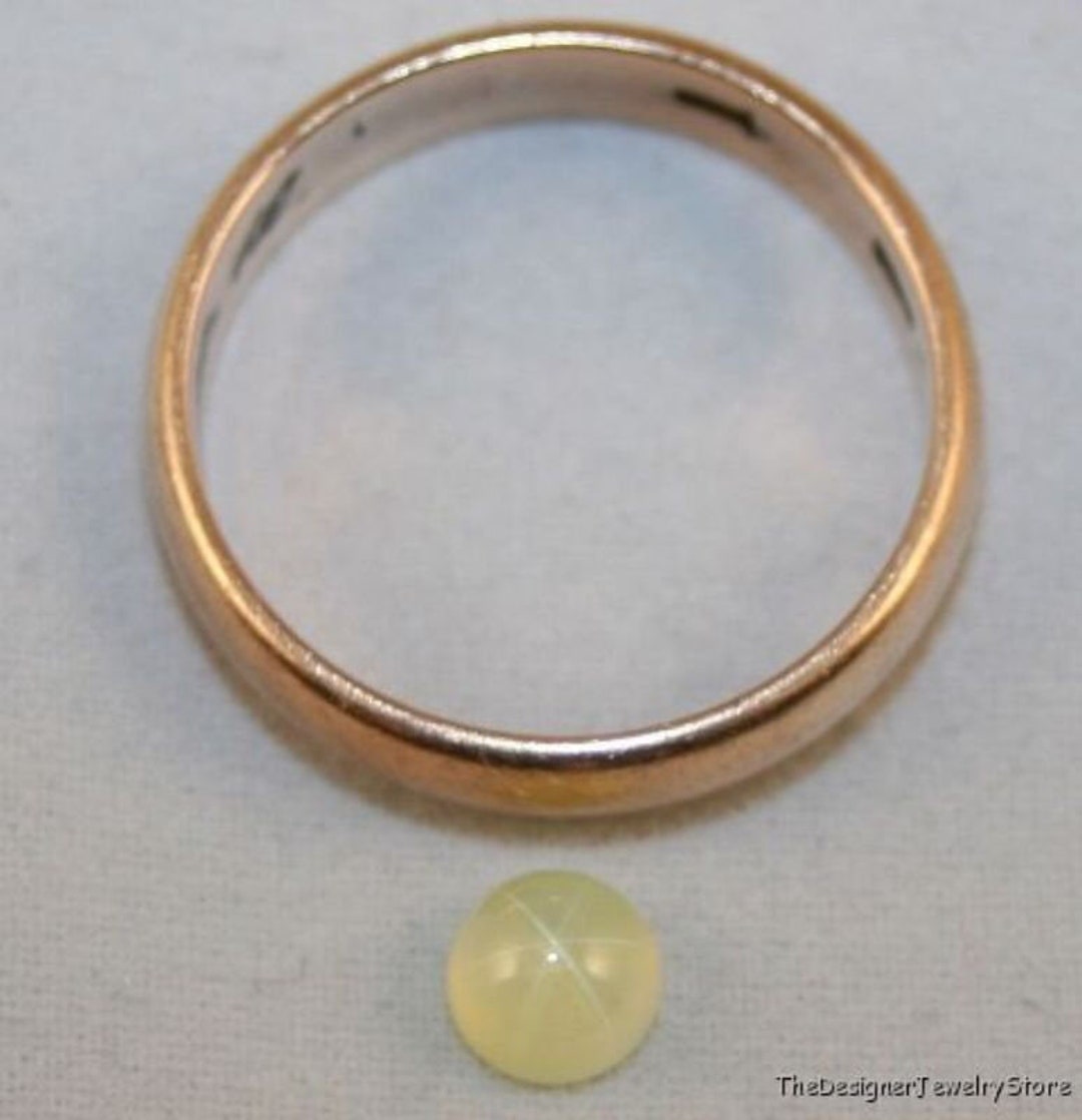 Lab Grown Yellow Star Sapphire Loose Gemstone 5mm Round Gem Cabochon 0 ...