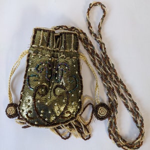 Small Beaded Potli Bag Drawstring Bag Satin Lined Pouch Bag Coin Purse ...
