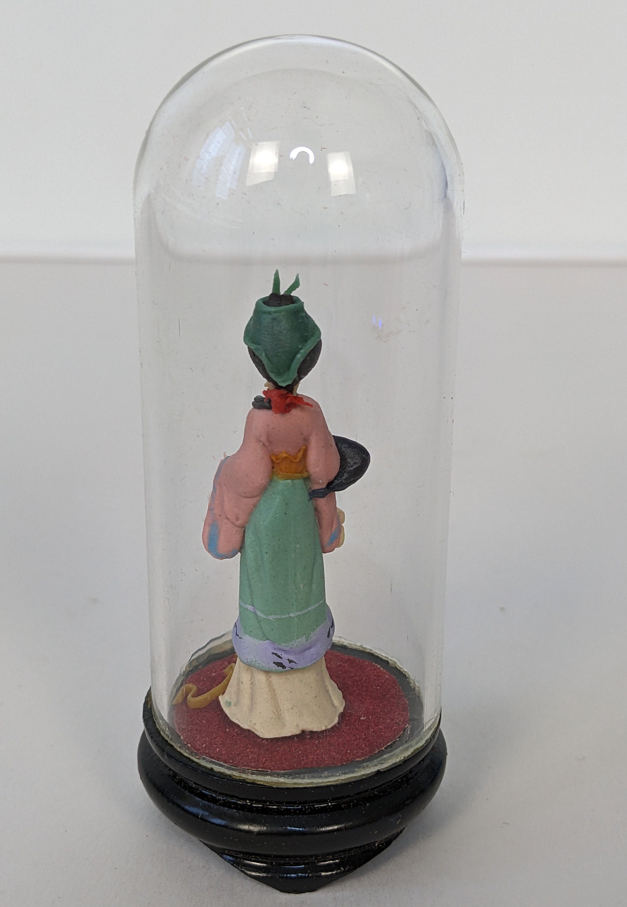 Vintage Chinese Beauty Hand Made Miniature Lady Figurine Under Glass ...